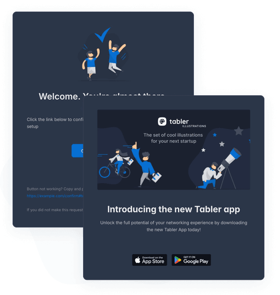 80 responsive, editable HTML email templates - Tabler Emails