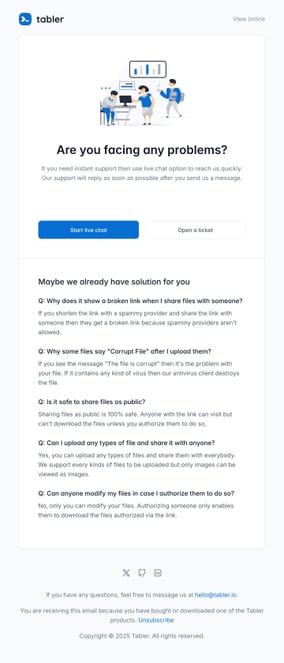 80 responsive, editable HTML email templates - Tabler Emails